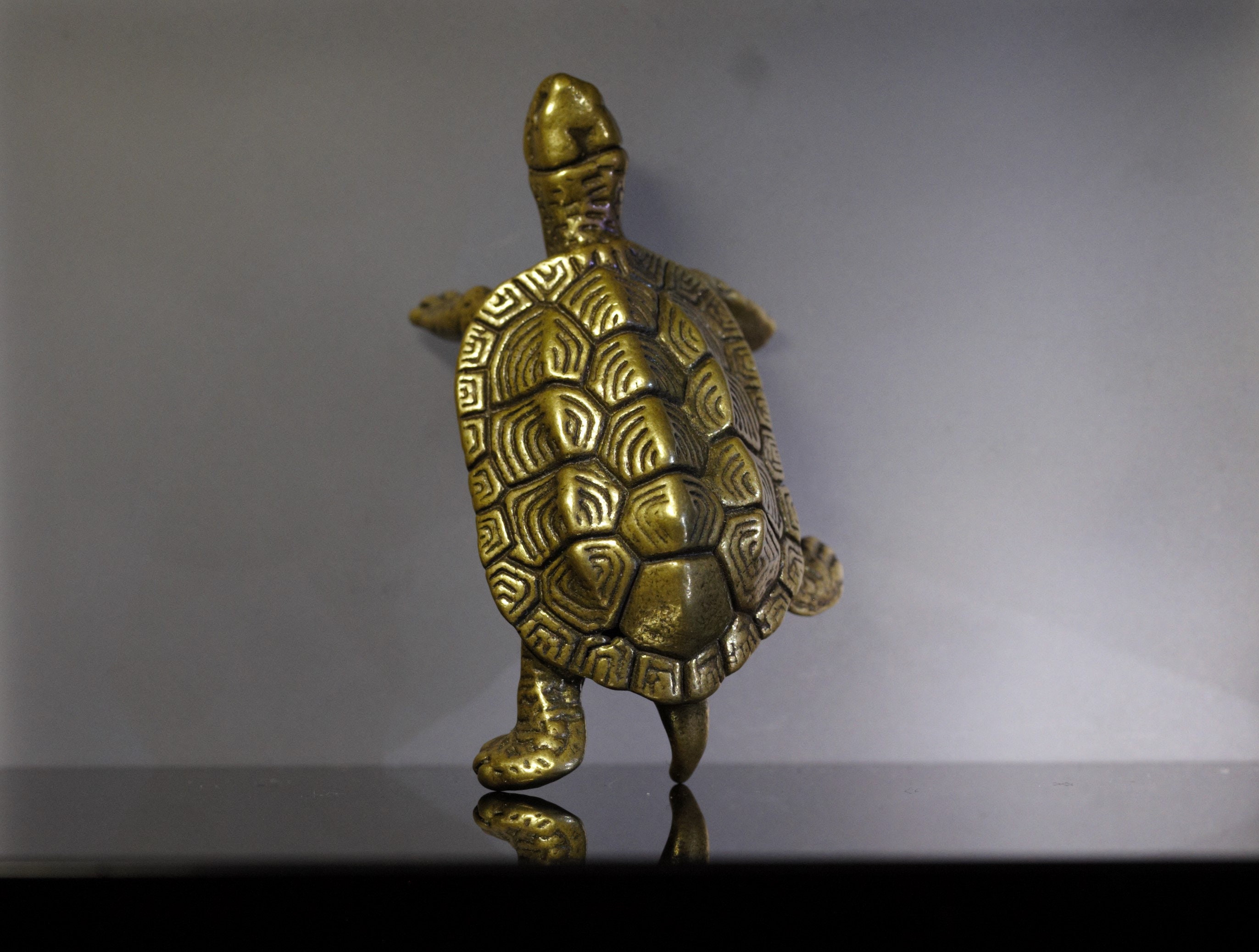 Antique Handicraft Brass Turtle - Etsy