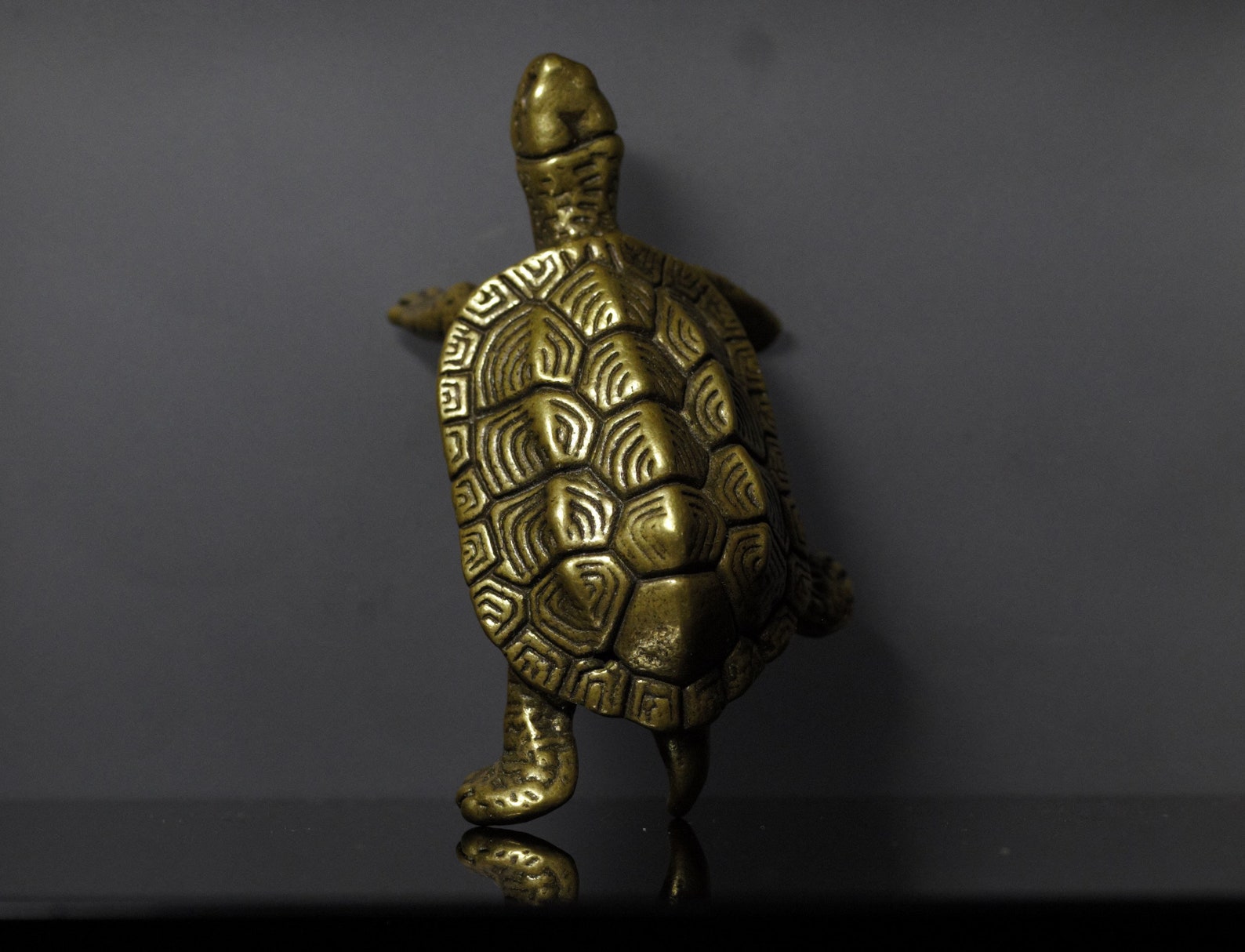 Antique Handicraft Brass Turtle - Etsy
