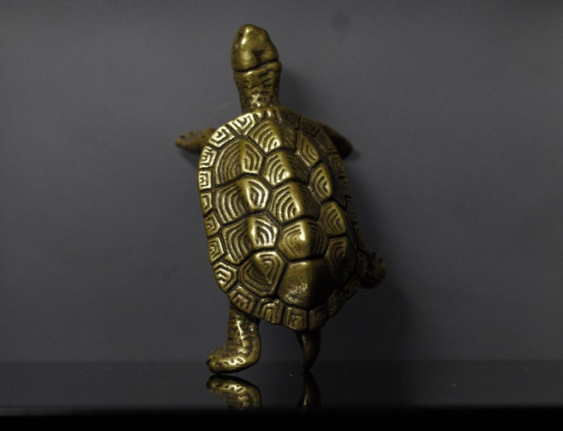 Antique Handicraft Brass Turtle - Etsy
