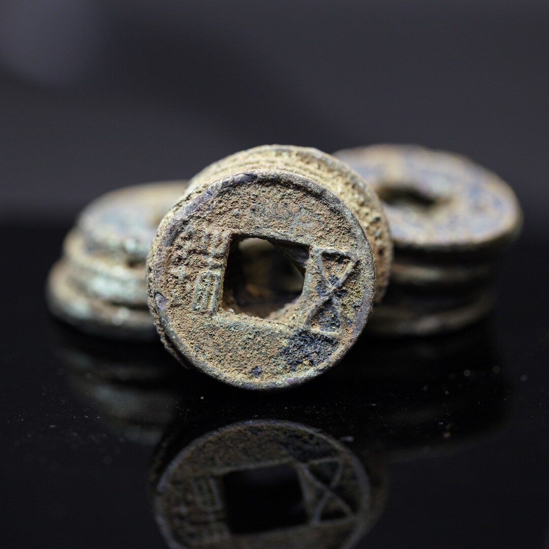Antique Chinese Antique Han Dynasty Shanglin Sanguan Wuzhu Tube Ancient ...