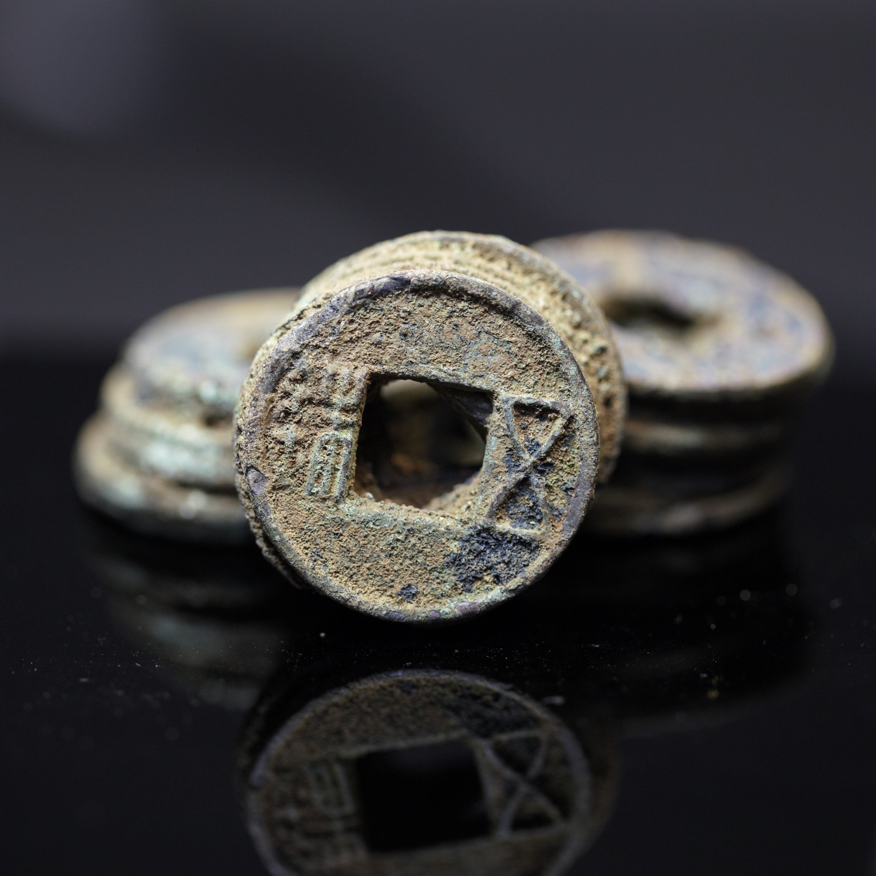 Antique Chinese Antique Han Dynasty Shanglin Sanguan Wuzhu Tube Ancient ...