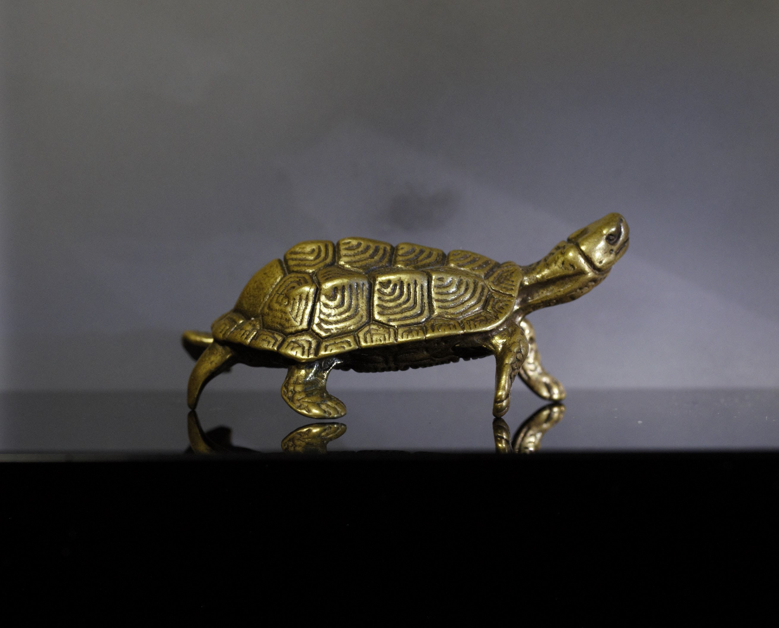 Antique Handicraft Brass Turtle - Etsy