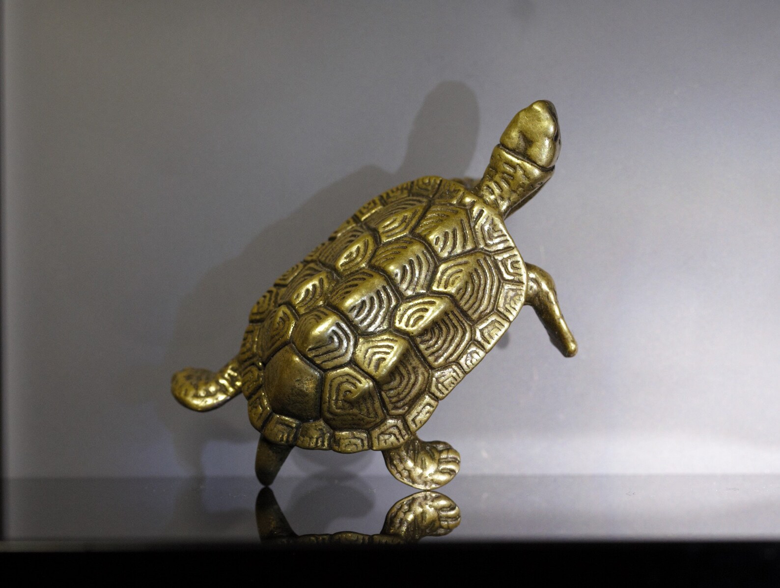 Antique Handicraft Brass Turtle - Etsy