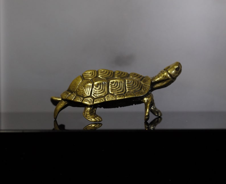Antique Handicraft Brass Turtle - Etsy