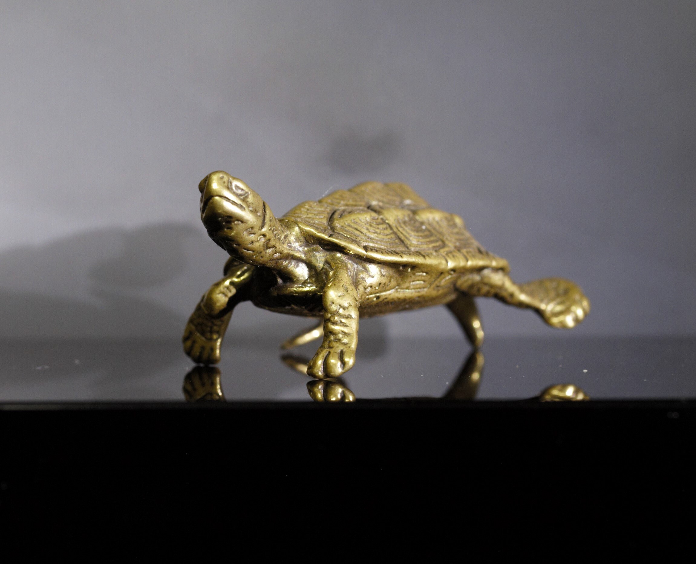 Antique Handicraft Brass Turtle - Etsy