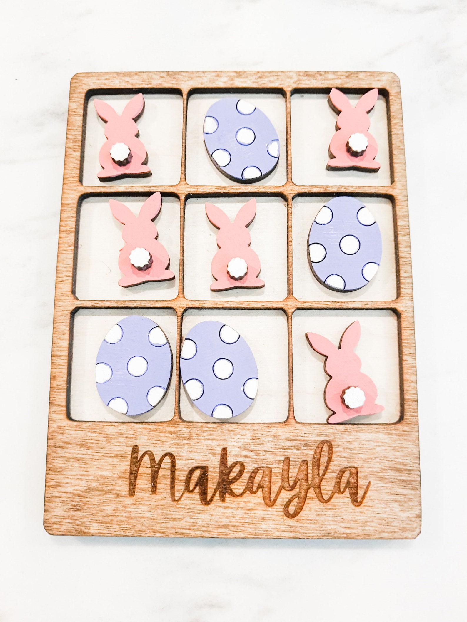 Easter Tic Tac Toe SVG File for Glowforge, Laser Cut Files/ Kids ...