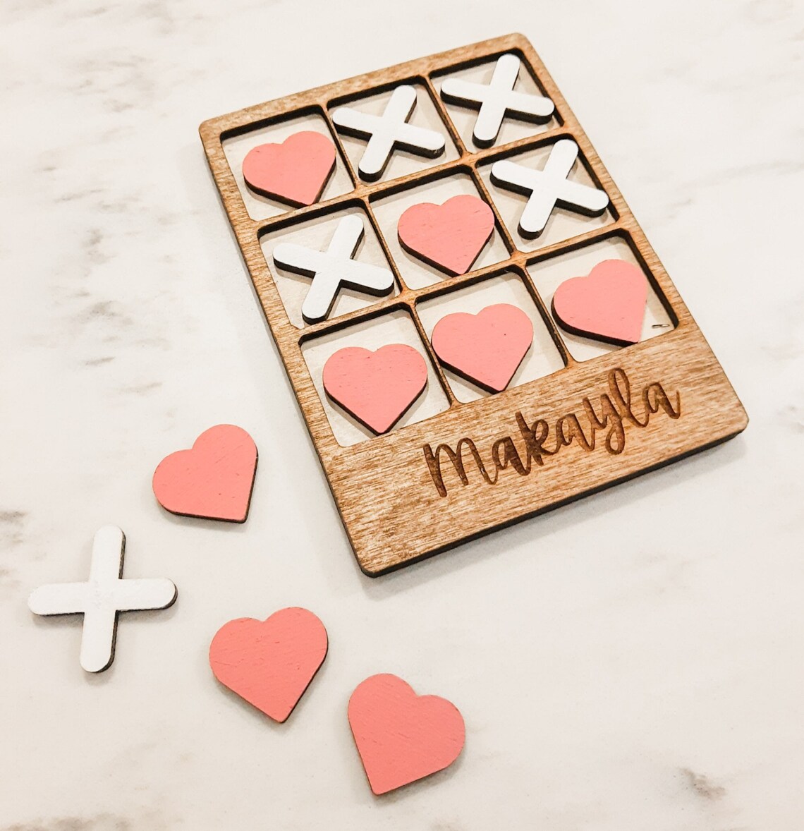 Valentine's Day Heart Tic Tac Toe Board Game SVG File/ - Etsy