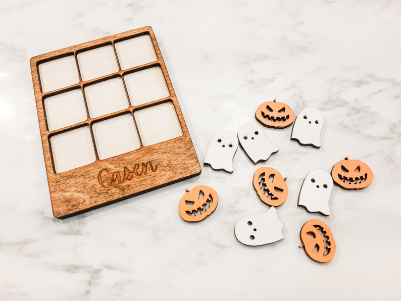 Halloween Tic Tac Toe Board Game SVG File/ Glowforge Laser Cut Files ...