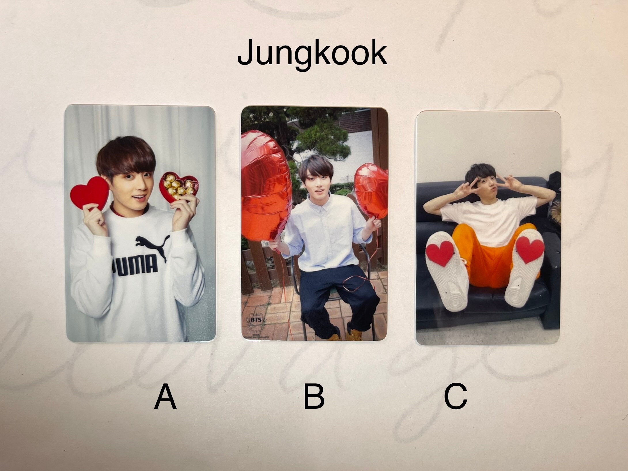BTS Heart Photocards Valentines Day Waterproof Laminated | Etsy