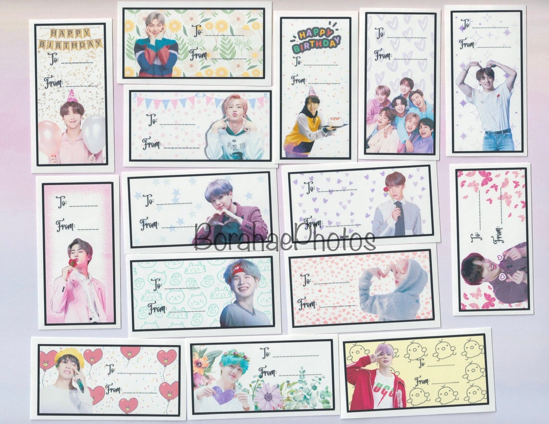 BTS Gift Labels | 15 Stickers | All Occasion | Birthday | RM | Jin ...