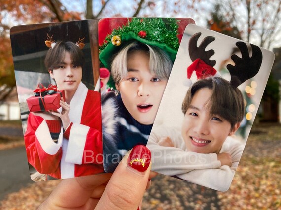 BTS Holiday Photocards Laminated Waterproof Christmas | Etsy