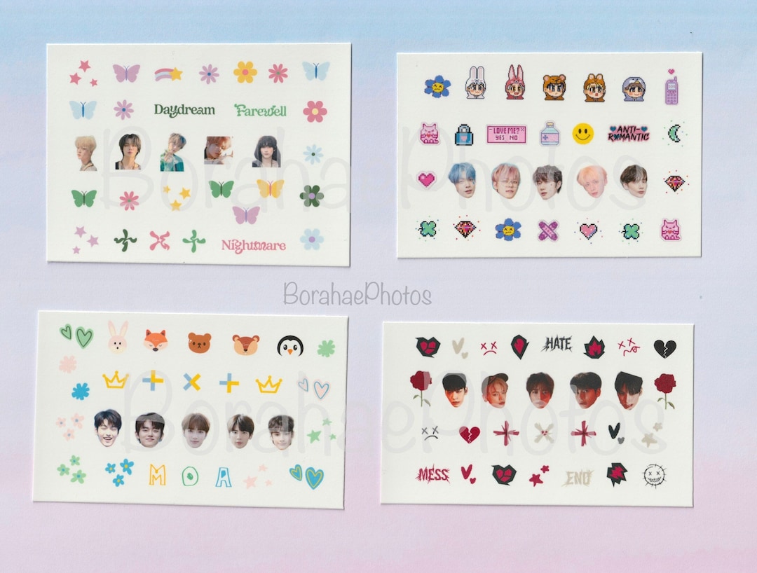 TXT Waterslide Nail Decals Crown Blue Hour Thursday's Child Temptation ...