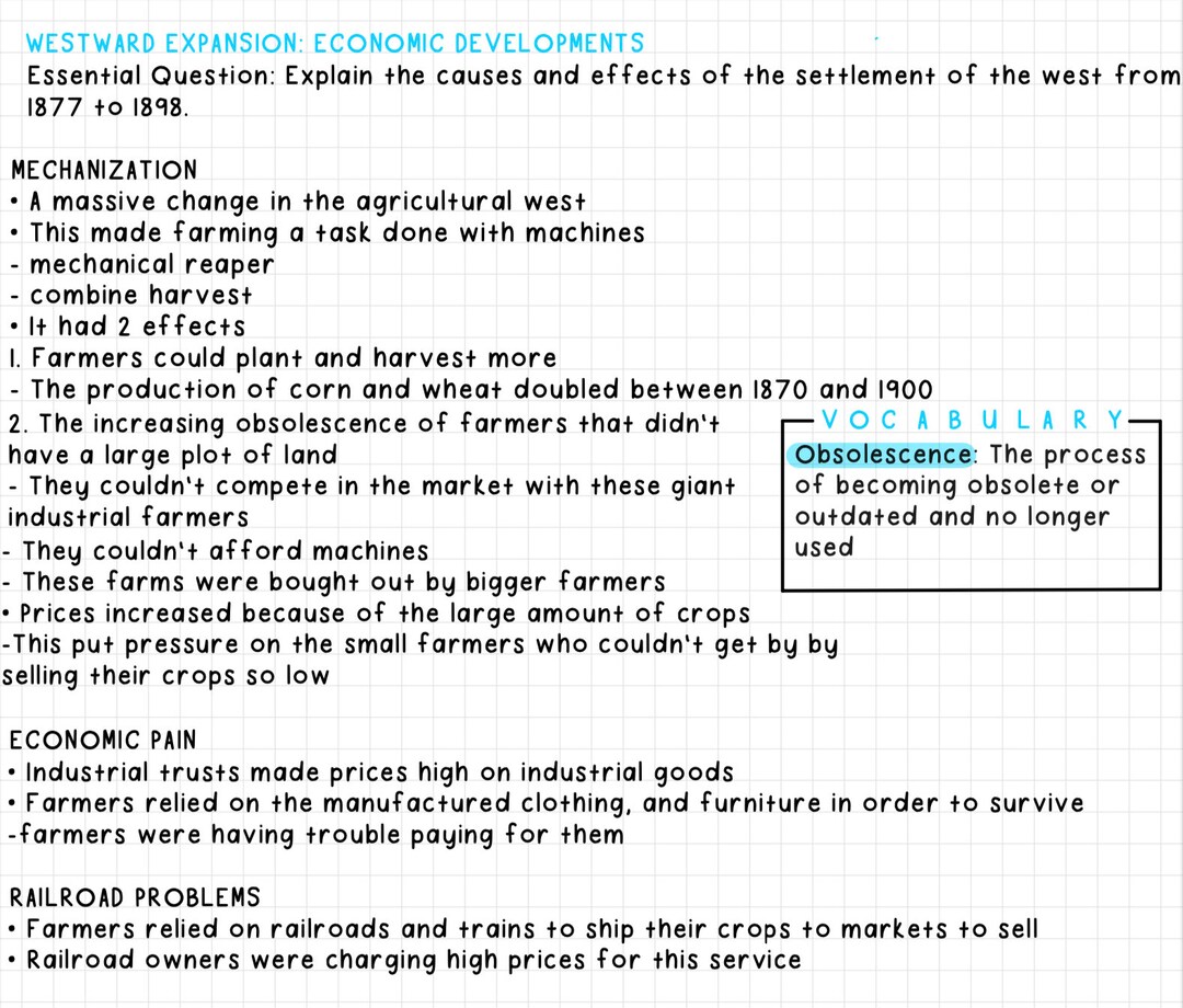 AP US History (APUSH) Simple Notes, Period 6, Essential Questions ...