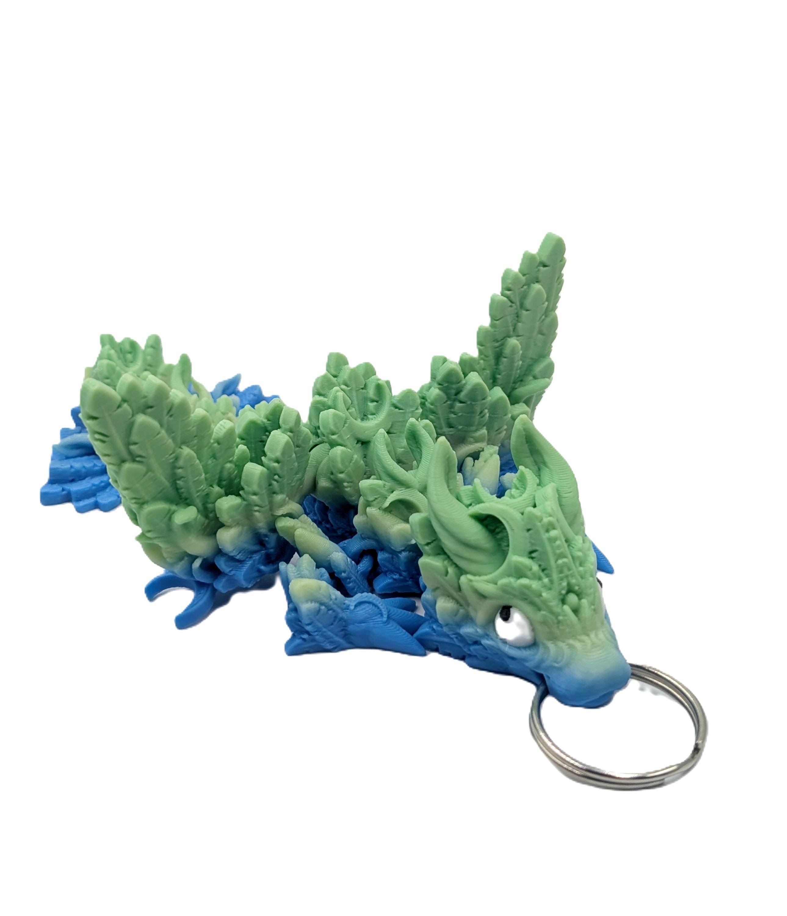 Articulated Dragon Keychain – Fantasy Dragon in Colorful Pastels | 3D ...