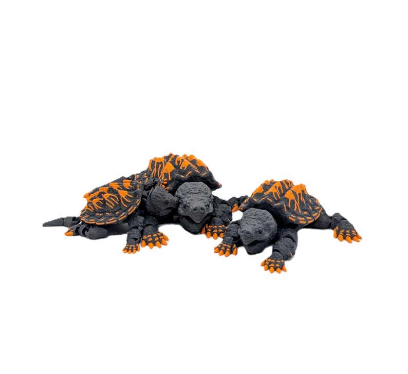 3D Printed Articulated Alligator Snapping Turtle – Poseable Fidget Desk ...