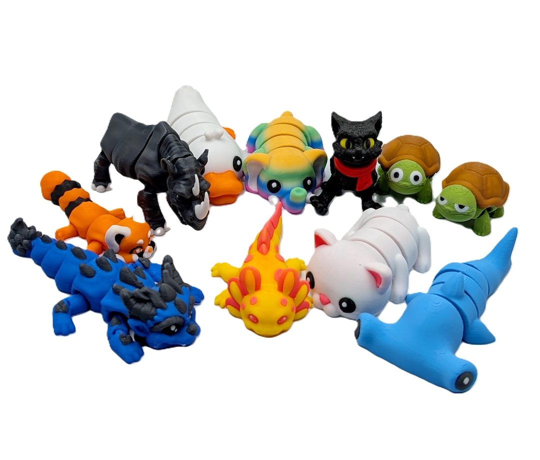 3D Printed Articulated Animal Figure: Posable Desk Toy - Etsy