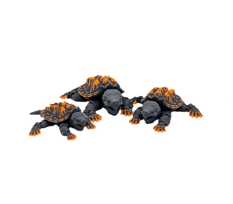 3D Printed Articulated Alligator Snapping Turtle – Poseable Fidget Desk ...