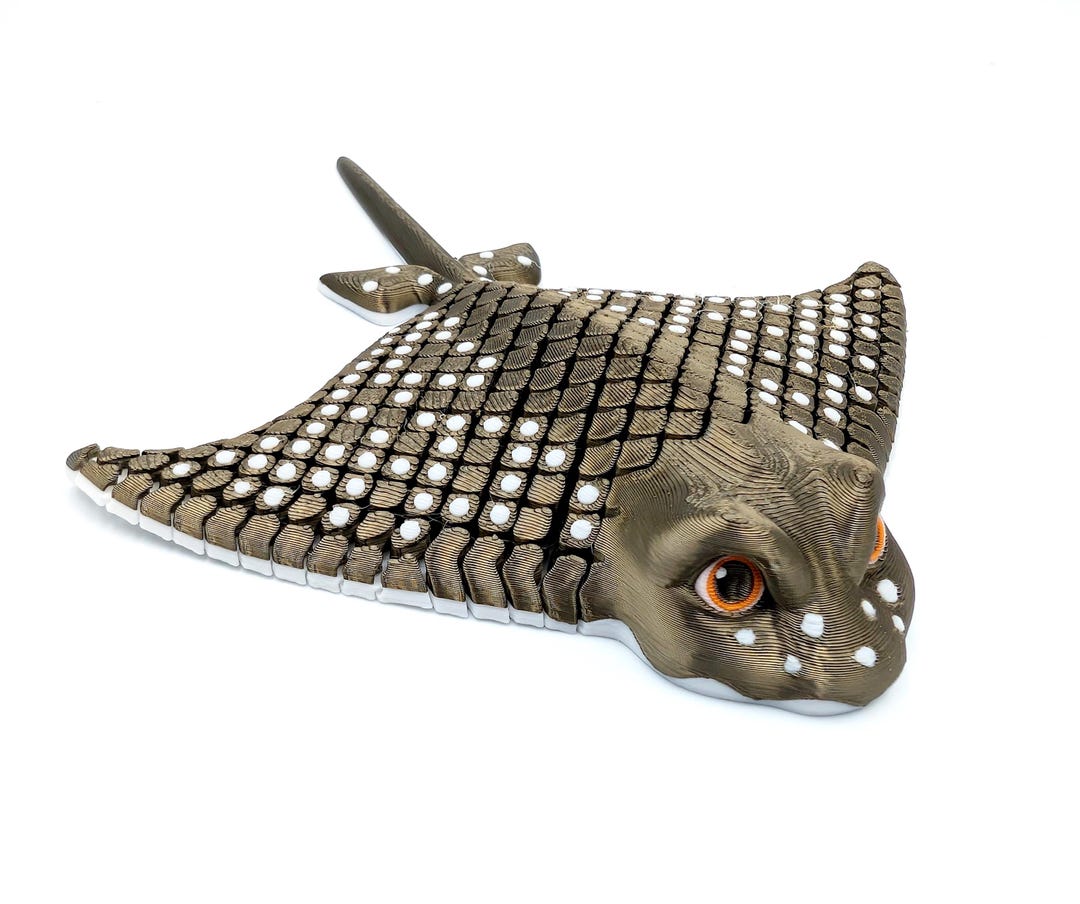 3D Printed Articulated Stingray - Flexible PLA Figurine - Etsy