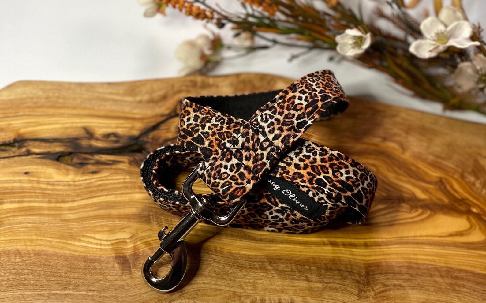 Cheetah Print Dog Lead, Standard Length, Orange, Black, Brown - Etsy