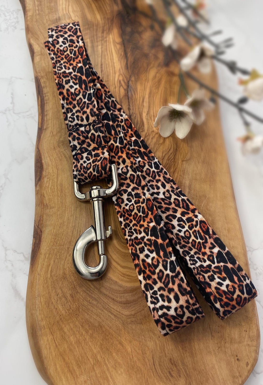 Cheetah Print Dog Lead, Standard Length, Orange, Black, Brown - Etsy