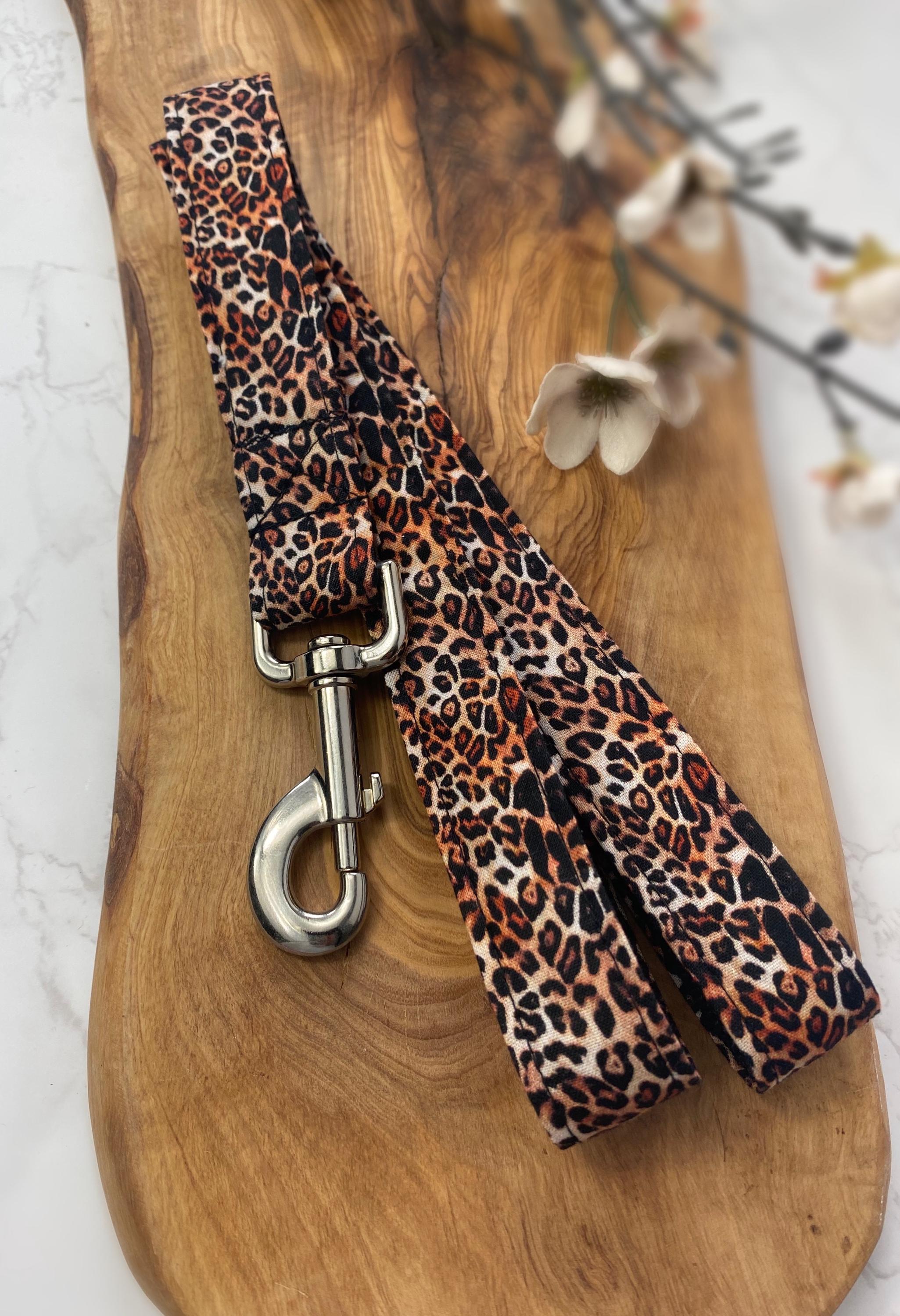 Cheetah Print Dog Lead, Standard Length, Orange, Black, Brown - Etsy