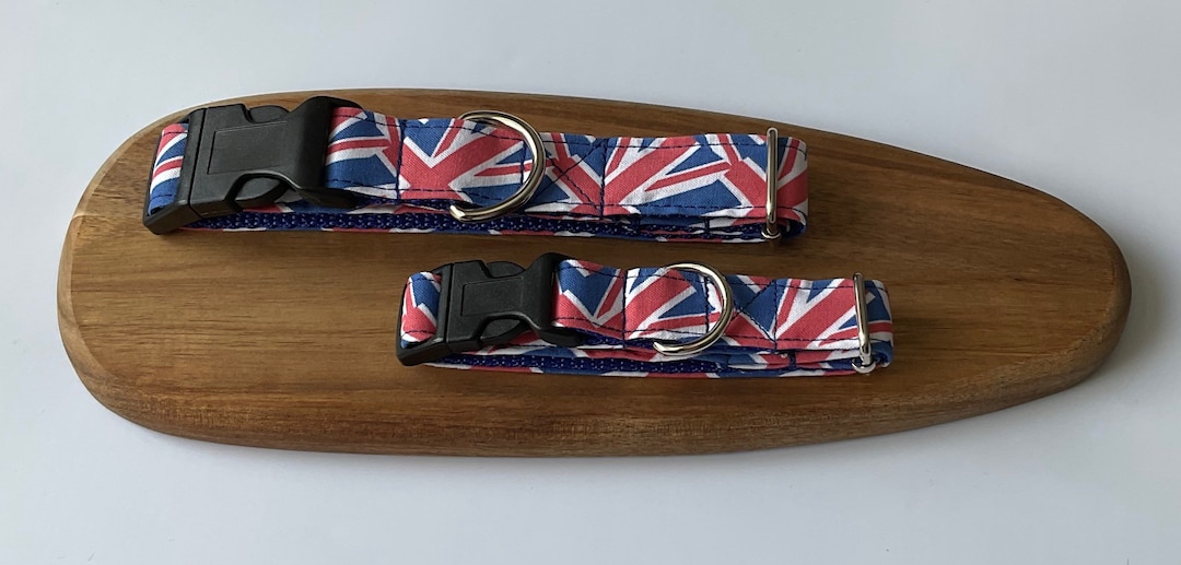 Union Jack Dog Collar, Optional Matching Lead - Etsy