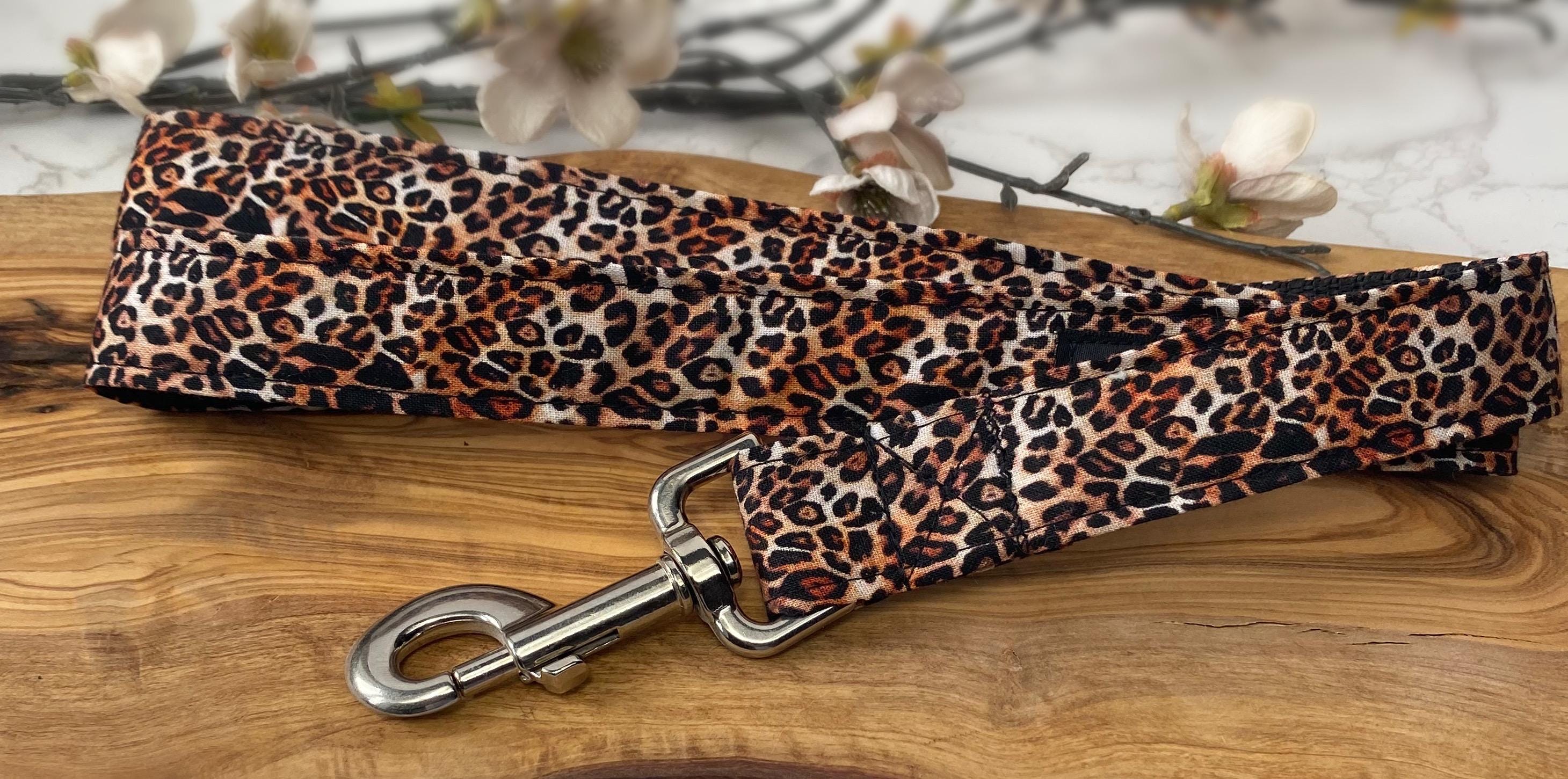 Cheetah Print Dog Lead, Standard Length, Orange, Black, Brown - Etsy