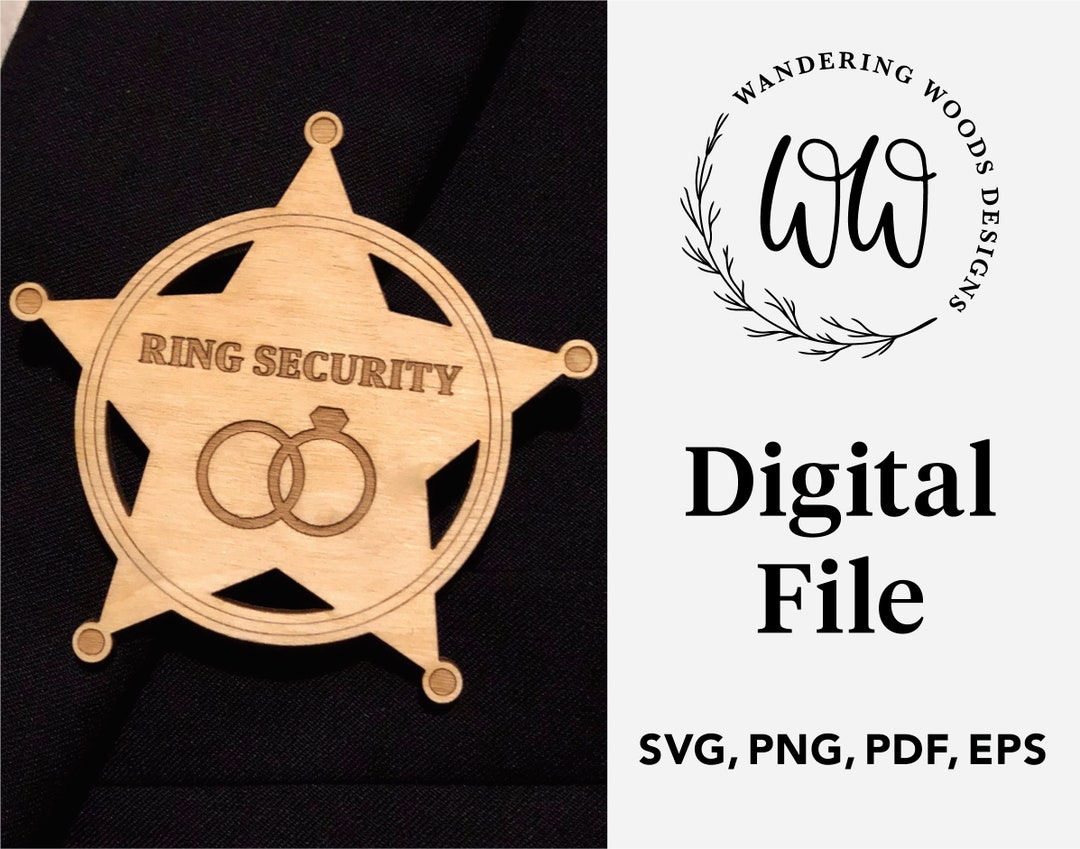 DIGITAL FILE ONLY for Laser Cut and Engraved Ring Security Badge ...