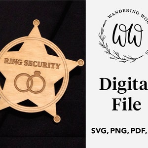 DIGITAL FILE ONLY for Laser Cut and Engraved Ring Security Badge ...