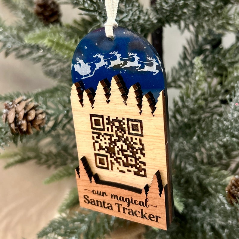 Santa Tracker QR Code Ornament SVG / Glowforge Laser Cut SVG Files ...