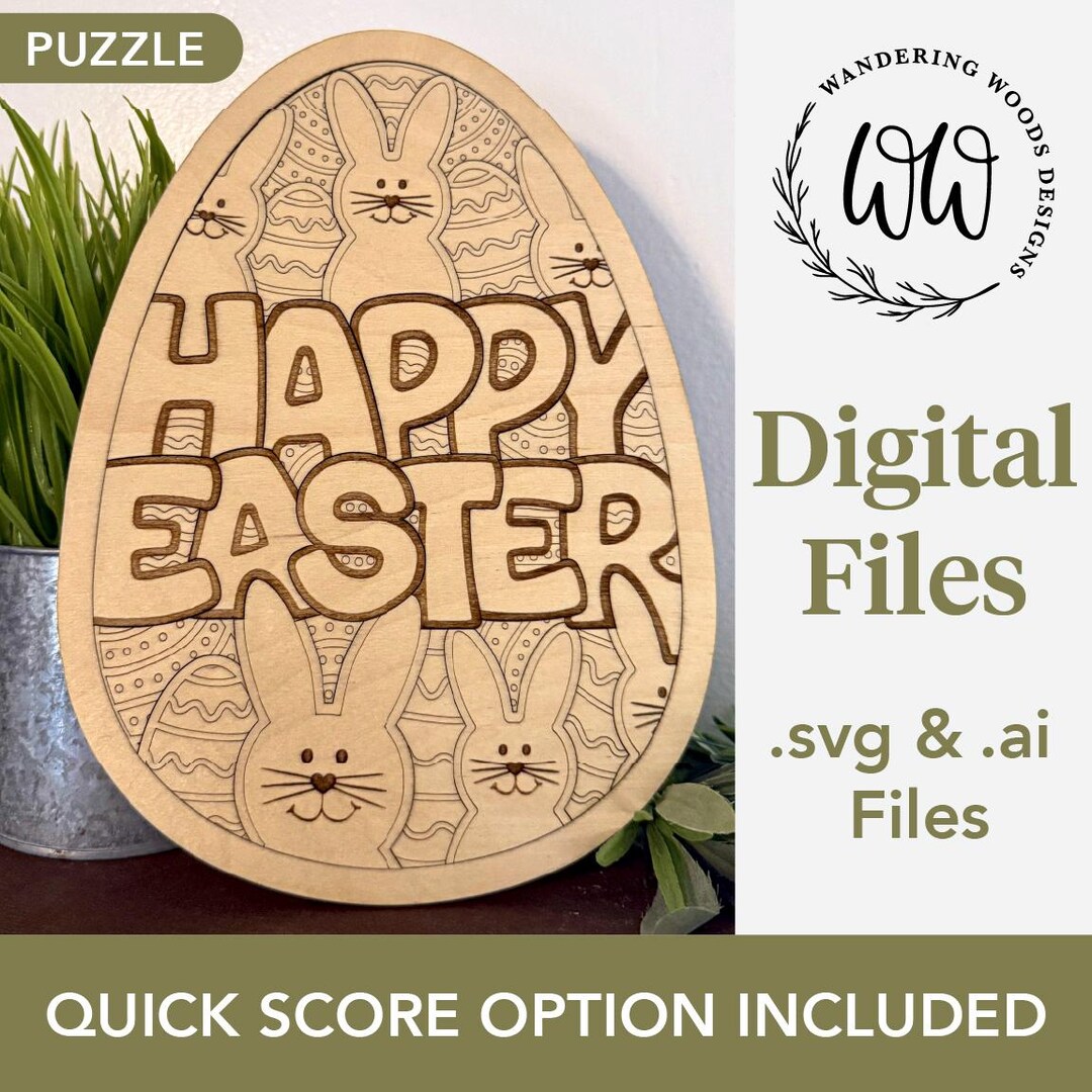 Easter Puzzle SVG // Laser Cut Puzzle Svg // Glowforge SVG File ...