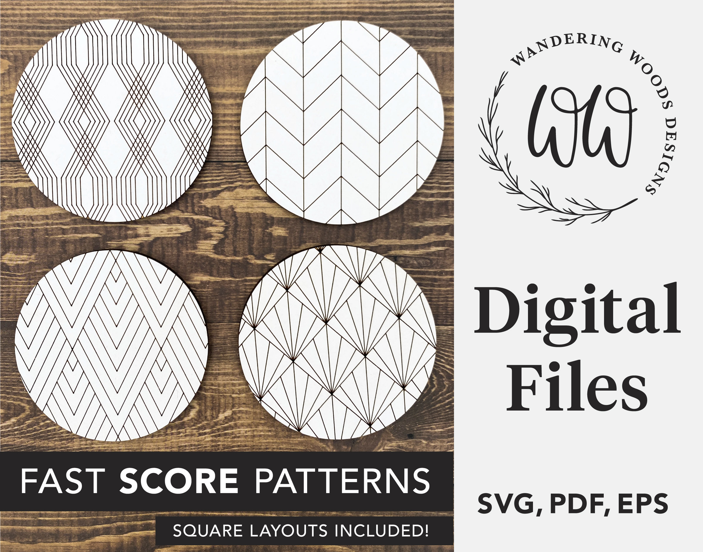 Glowforge Laser Score Pattern Svg Files / Art Deco Patterns - Etsy