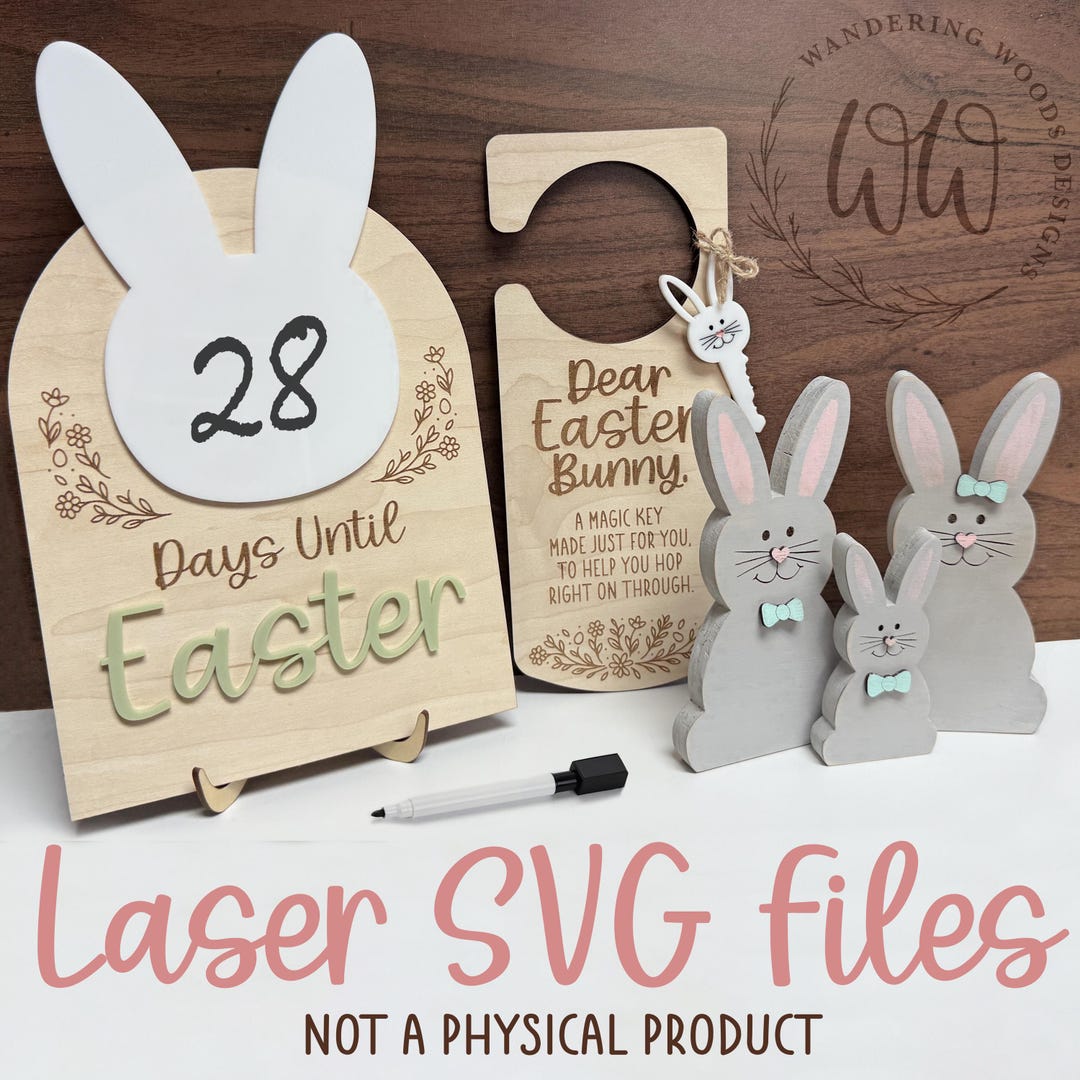 Easter Decor SVG // Easter Bunny Magic Key SVG // Laser Cut Easter ...