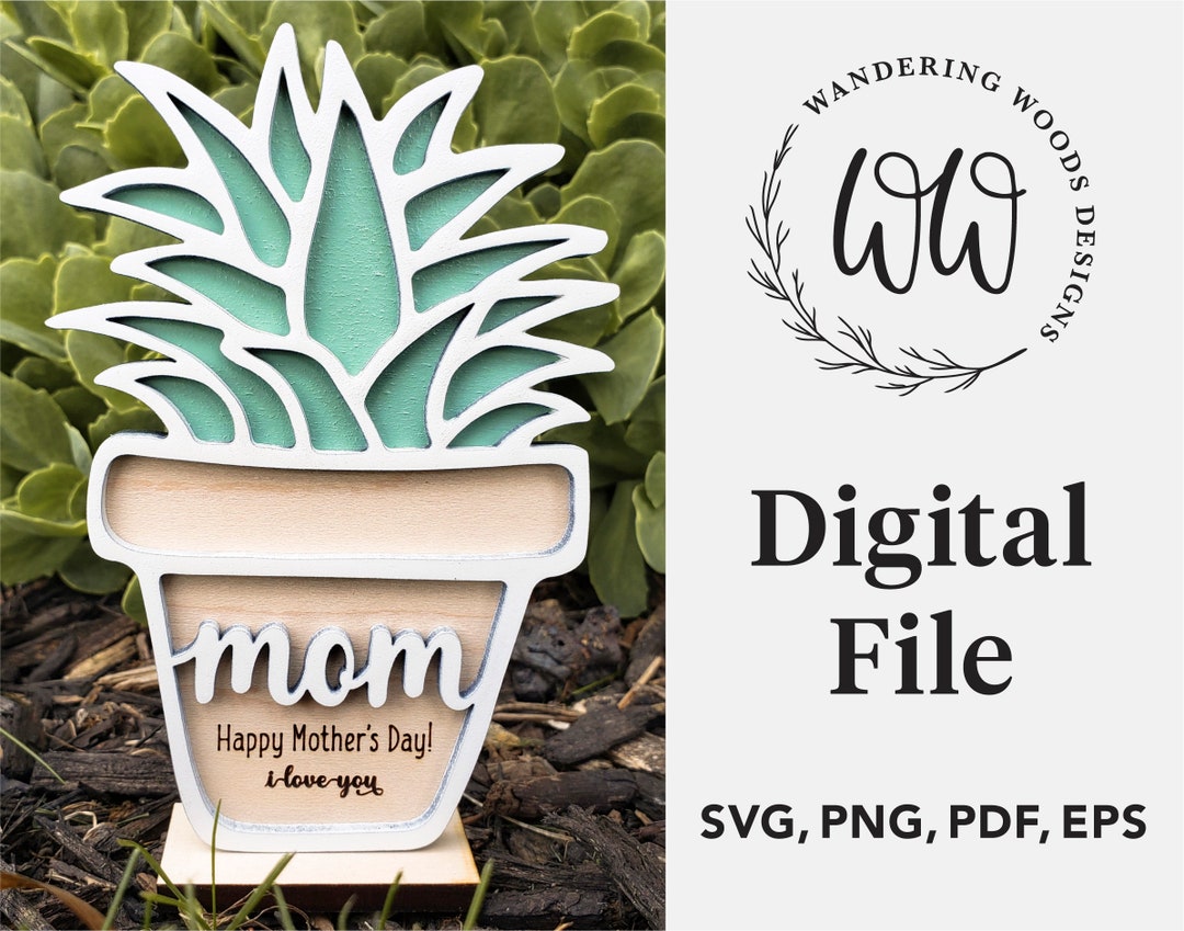 Mom Svg File / Plant Mom Svg File / Succulent Svg / Glowforge Svg ...