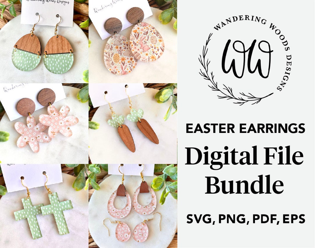 Easter Earrings SVG // Laser Cut Earring Bundle Svg // Glowforge Svgs ...