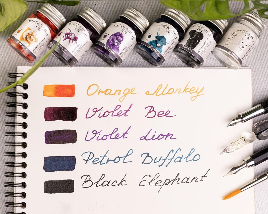 Octopus Ink Set - BASIC MIX Write & Draw Inks Set of 6 X 10 Ml - Etsy