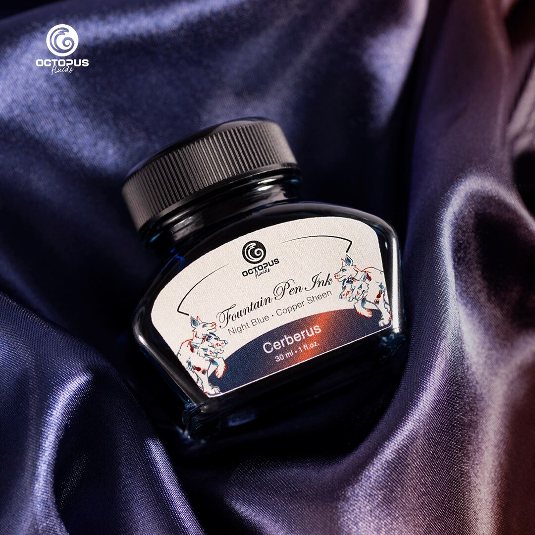 Octopus Sheen Ink Blue With Copper Bottle 30ml - CERBERUS - Etsy