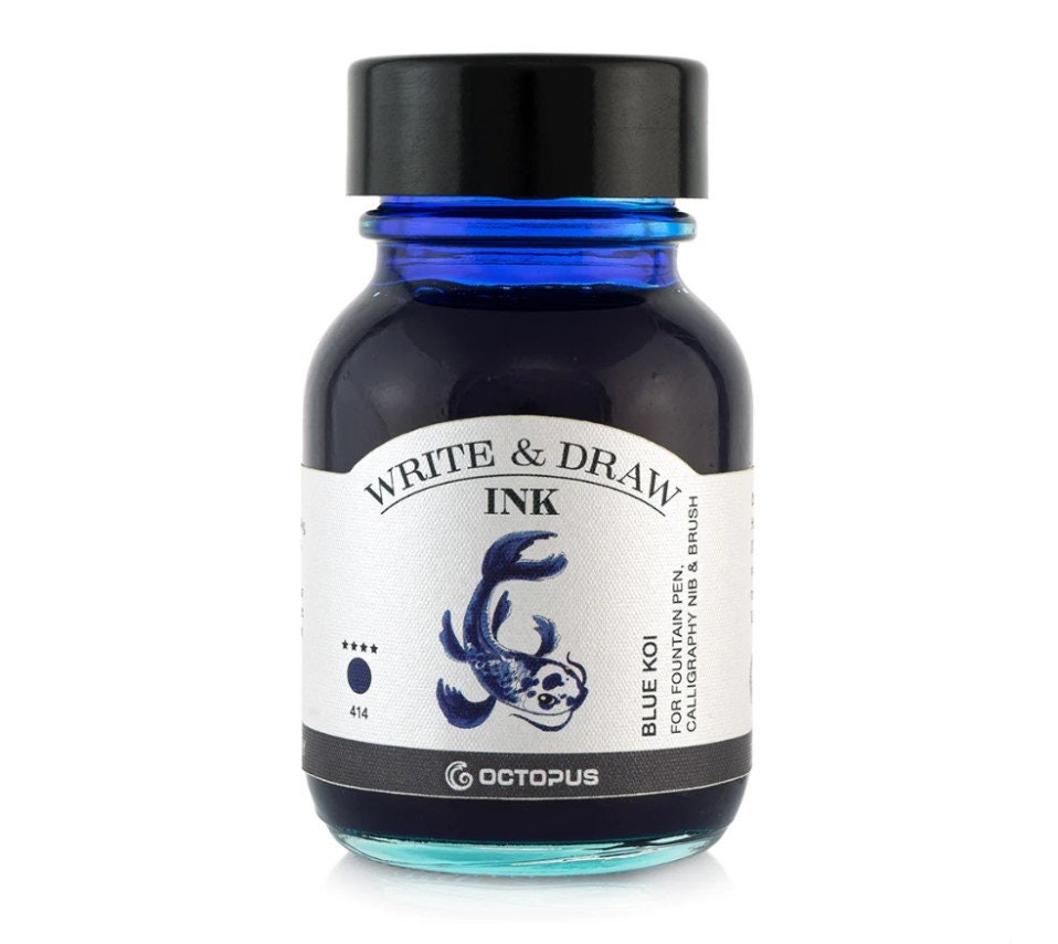 Octopus Write & Draw Ink Bottle 50ml - BLUE KOI - Etsy