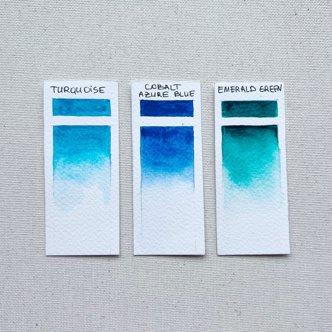 Truqouise Azure Blue Set of 3 Professional Watercolor Paints Semi-dry 2 ...