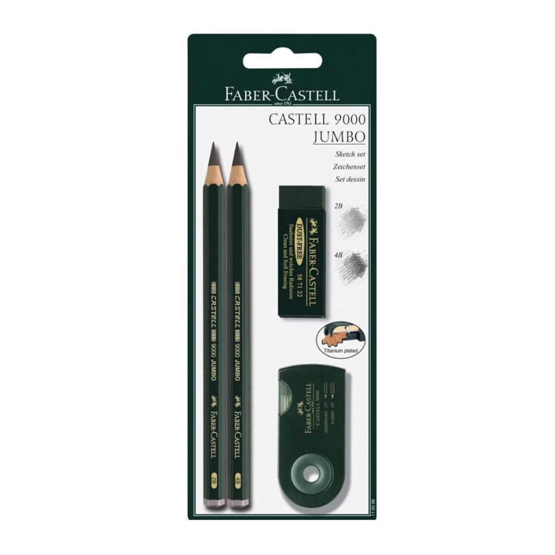 Jumbo Graphite Pencils Set by Faber-castell, Drawing Set 9000 - Etsy