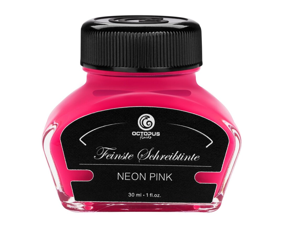 Octopus Neon Pink Writing Ink Fluorescent, Fountain Pen Ink Highlighter ...