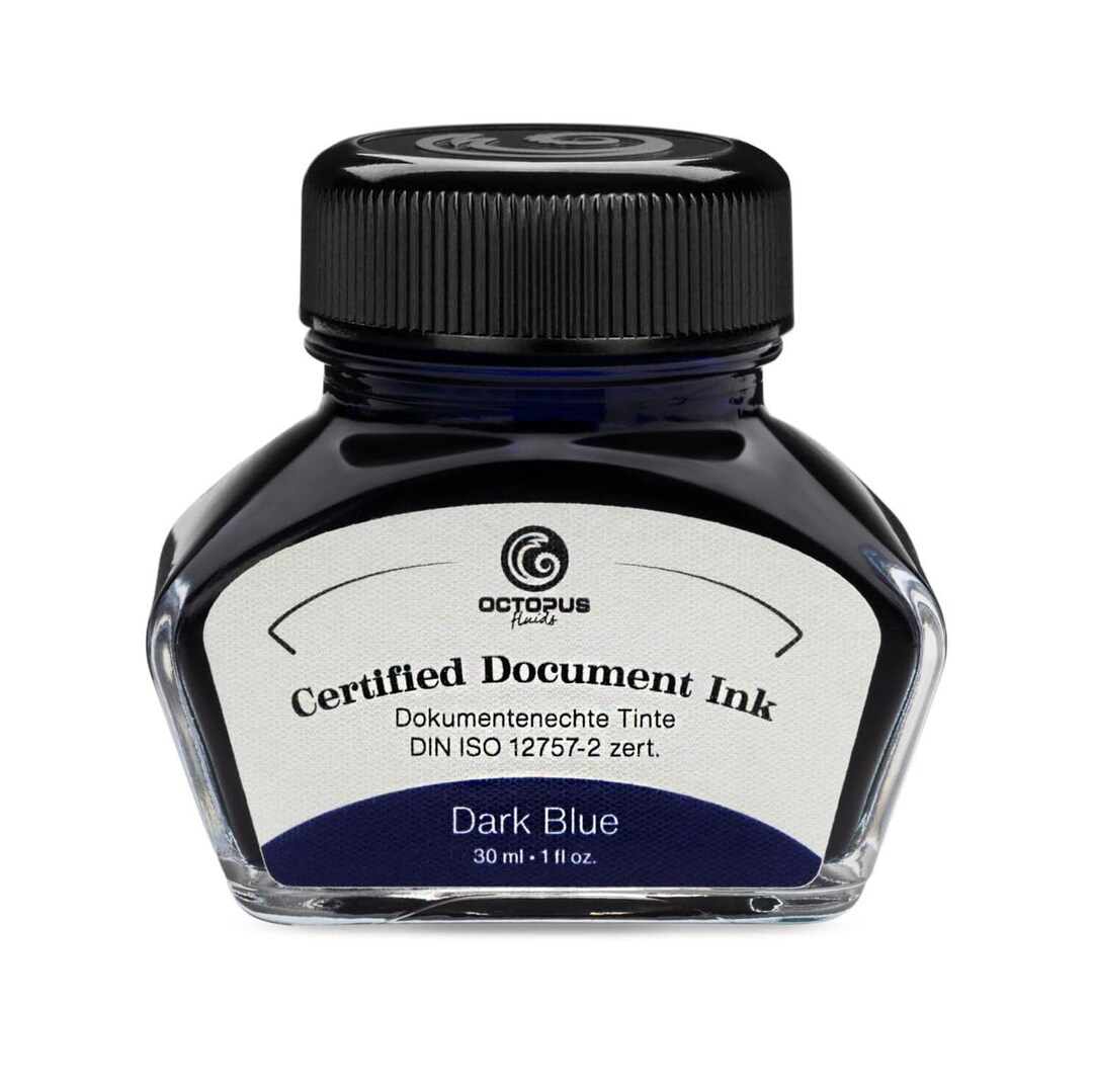 Octopus Document Ink Dark Blue Bottle 30ml, Certified Fountain Pen Ink ...