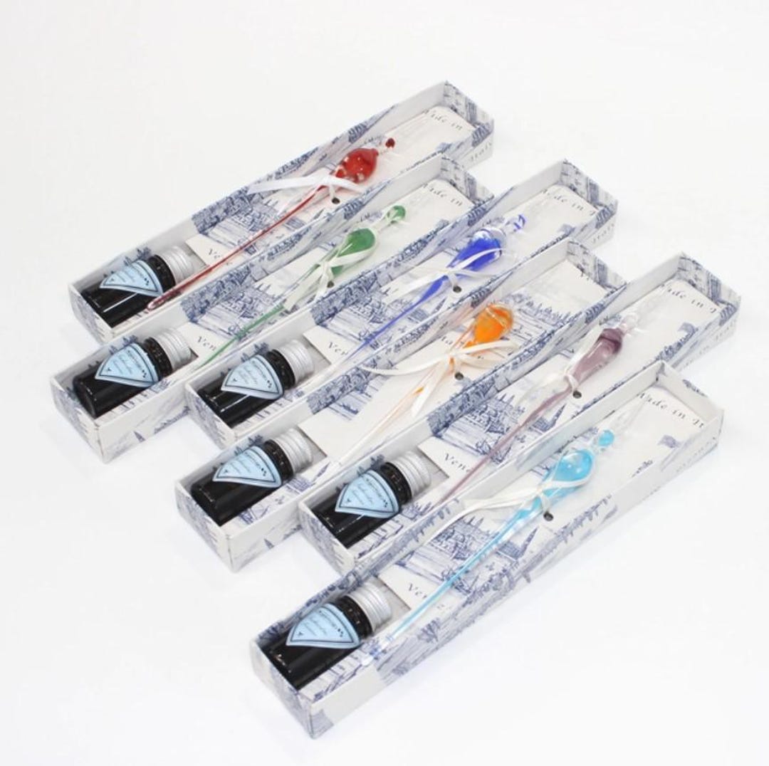Murano Glass Pen With Glass Nib for Classic Writing Set With Ink ...