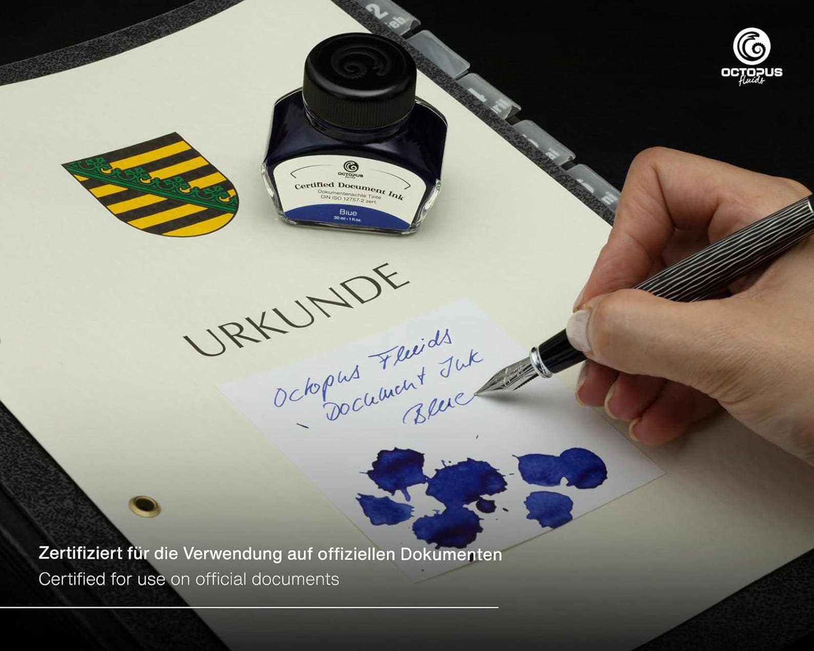 Octopus Document Ink Blue Bottle 30ml, Certified Fountain Pen Ink ...