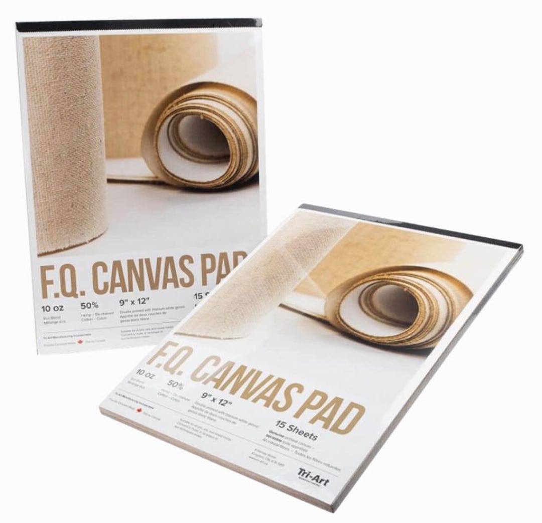 Primed Canvas Pad 15 Sheets Genuine Cotton & Hemp for Oil, Acrylic and ...