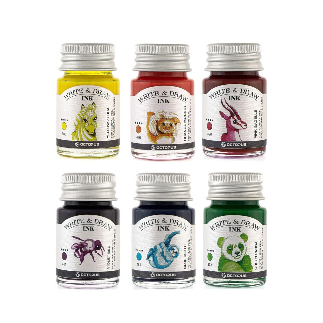 Octopus Ink Set - CARNIVAL Write & Draw Inks Set of 6 X 10 Ml - Etsy