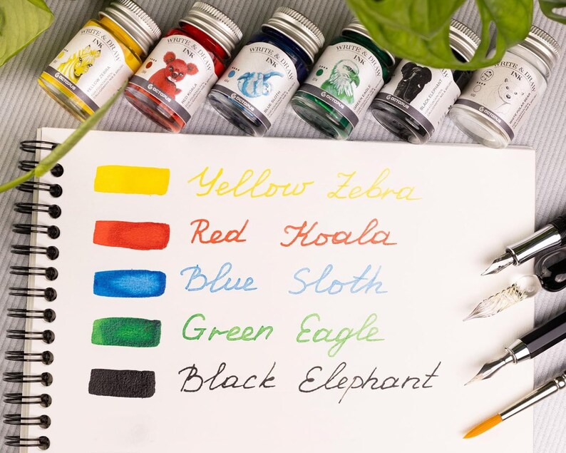 Octopus Ink Set BASIC BRIGHT Write & Draw Inks Set of 6 X 10 Ml - Etsy