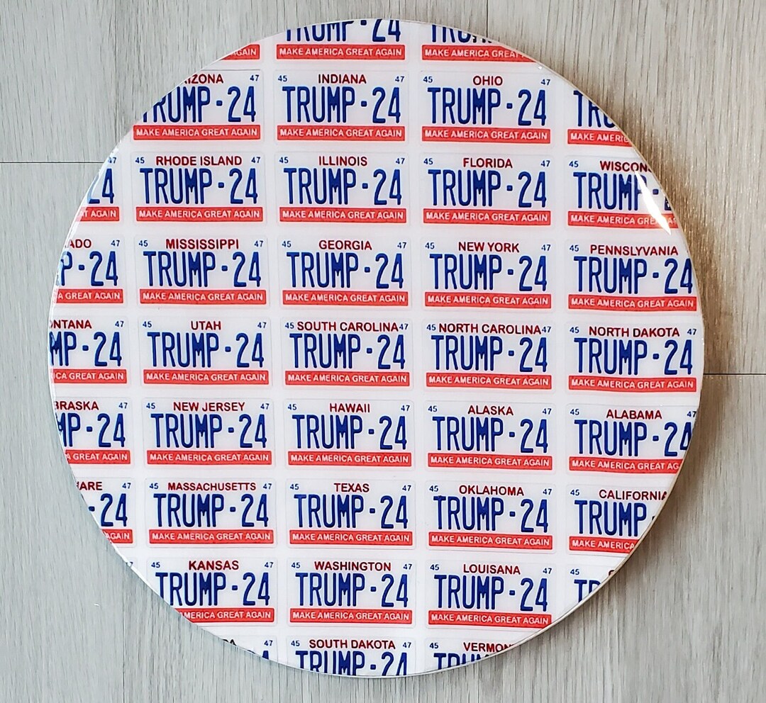 Trump Unique Lazy Susan With Graphic License Plates. 14 Inch. Has an ...
