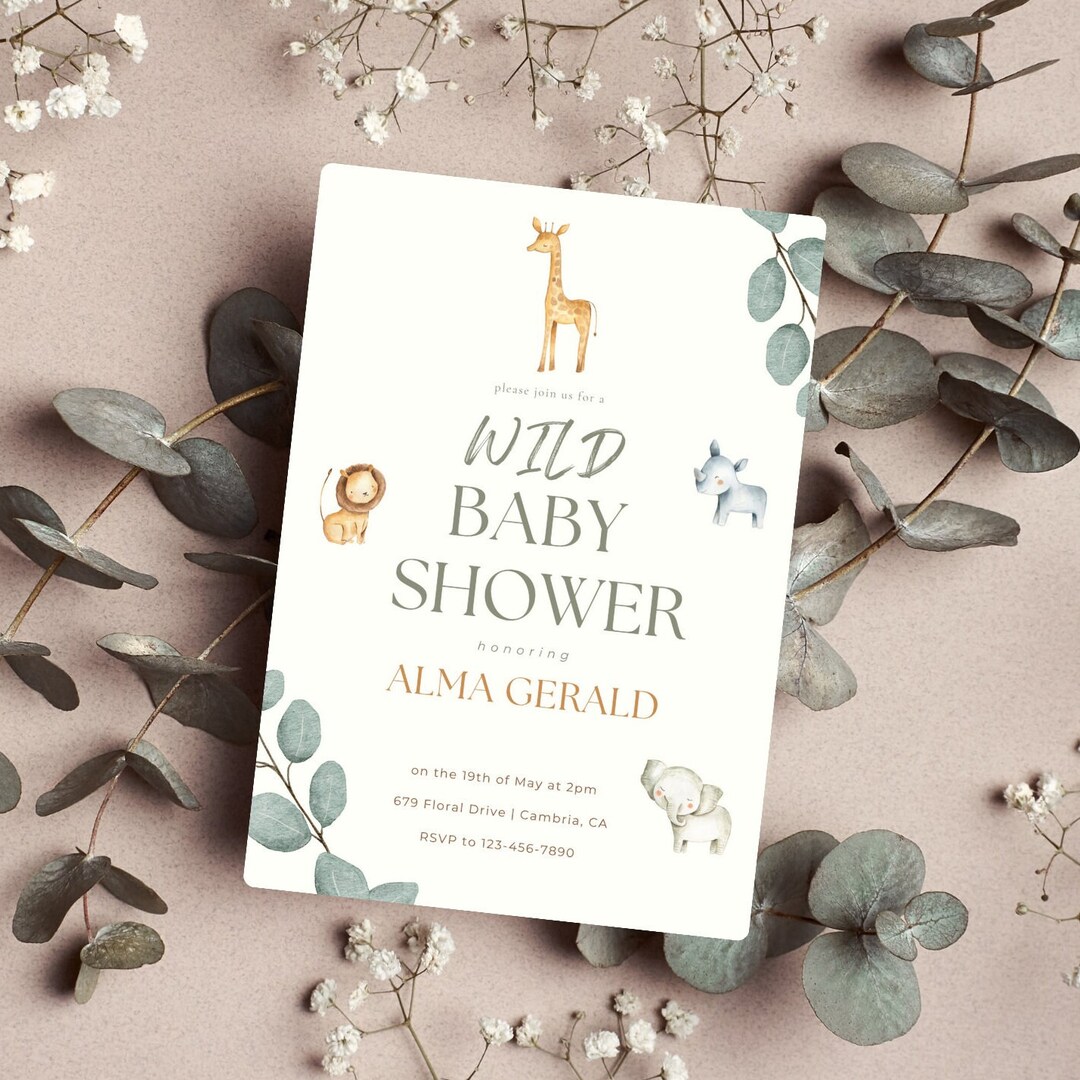 Baby Shower Jungle Safari Baby Shower Party Wild Animal Baby - Etsy