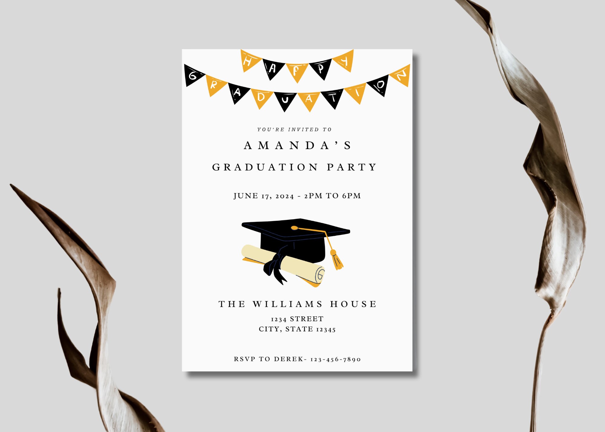 Graduation Party Invitation, High School Graduation Invite, College ...